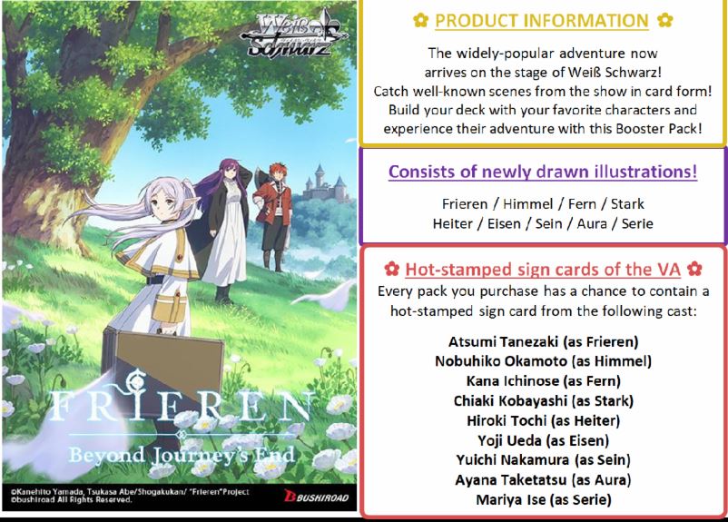 Weiss Schwarz English Frieren: Beyond Journey's End Booster Box - Pre ...
